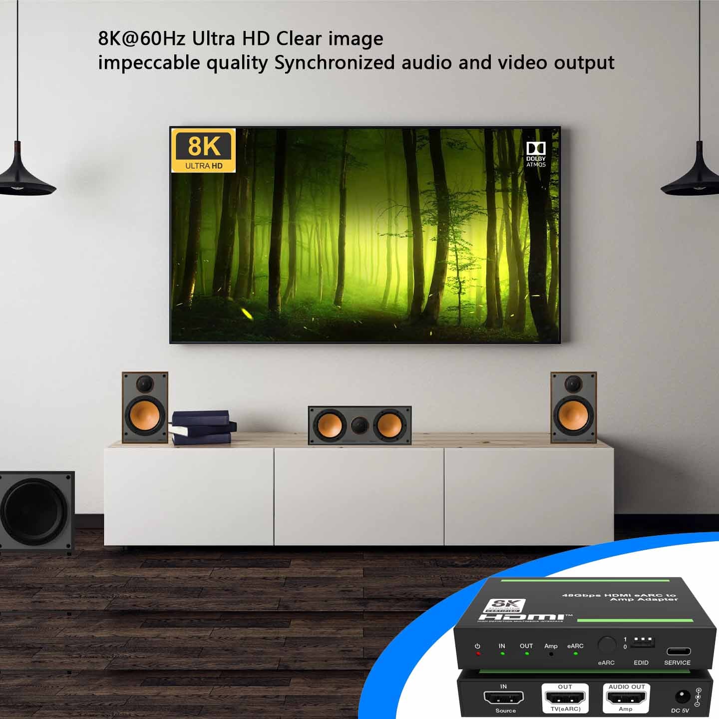 8K HDMI eARC Audio Extractor Adapter for AV Receiver-BUNGPUNG