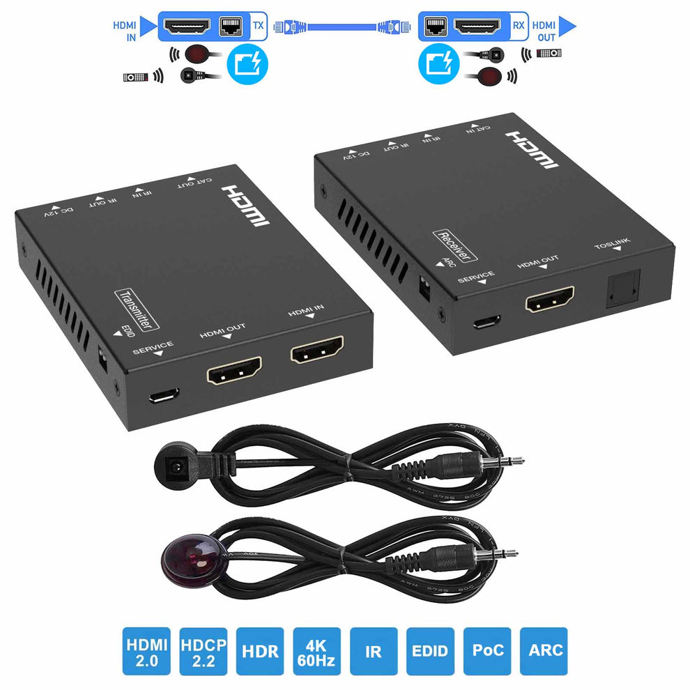 4K HDMI Extender over CAT6 Cable 70m IR Transmission ARC-BUNGPUNG
